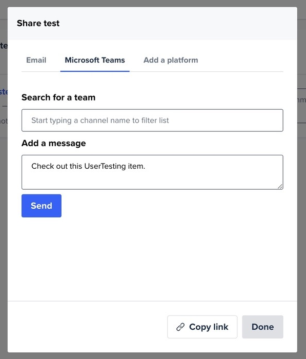 UserTesting Integration for Microsoft Teams – Knowledge Base Home