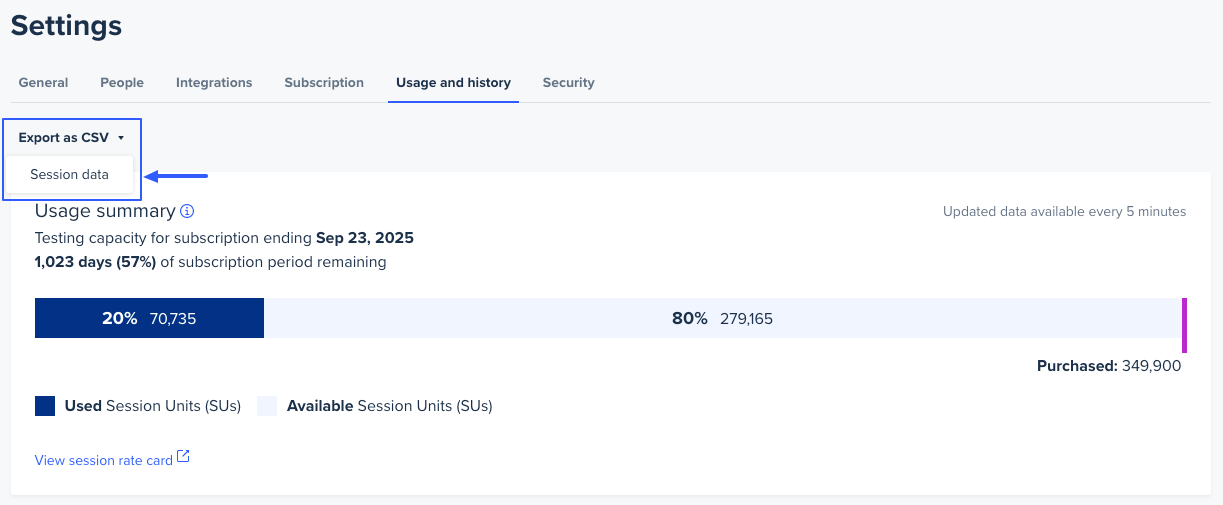 Flex plan: Export session data as a CSV – Knowledge Base Home