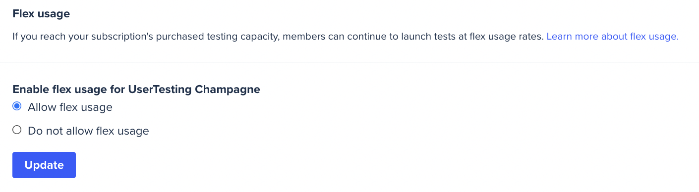 Flex plan: Subscription page – Knowledge Base Home