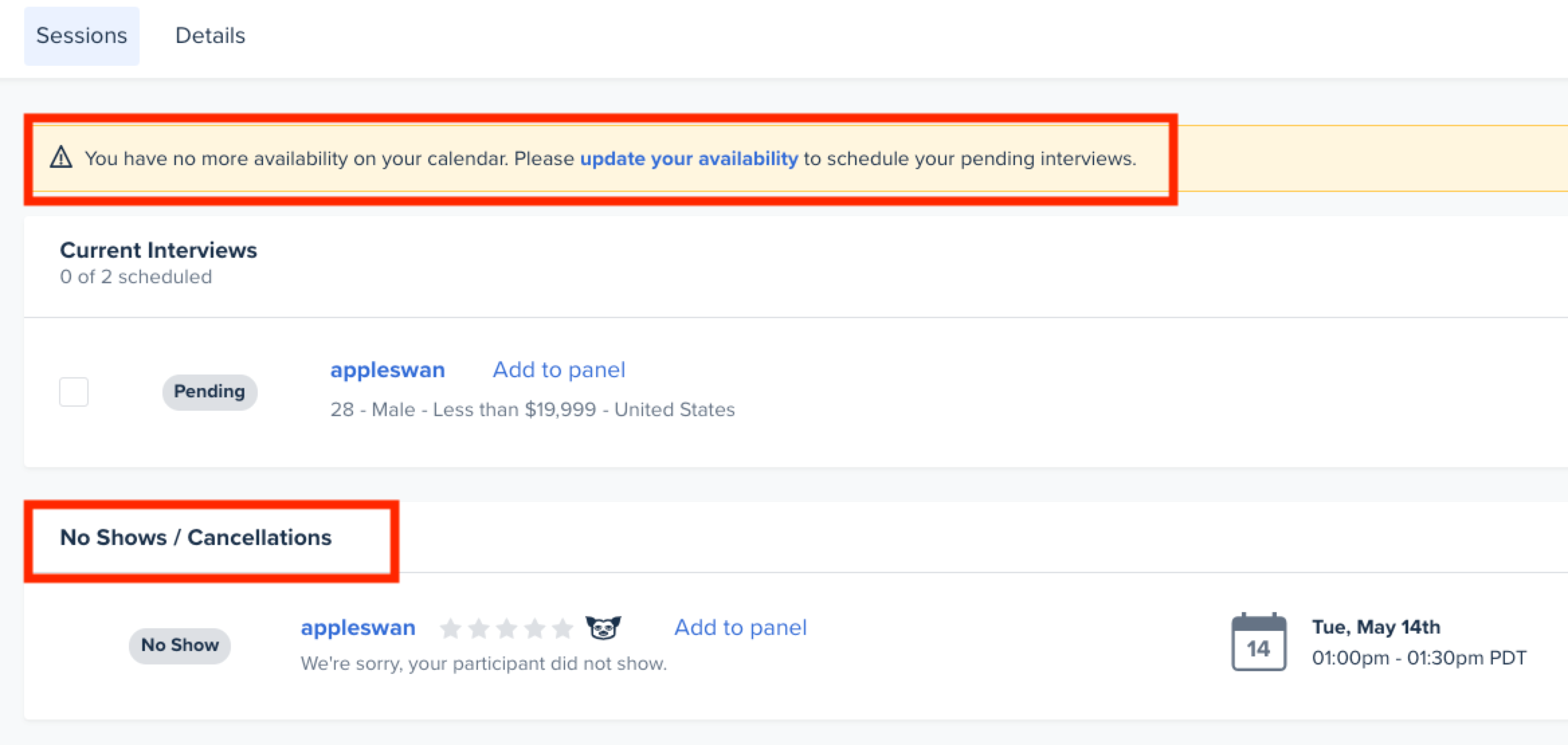 Live Conversation participant no-show – Knowledge Base Home