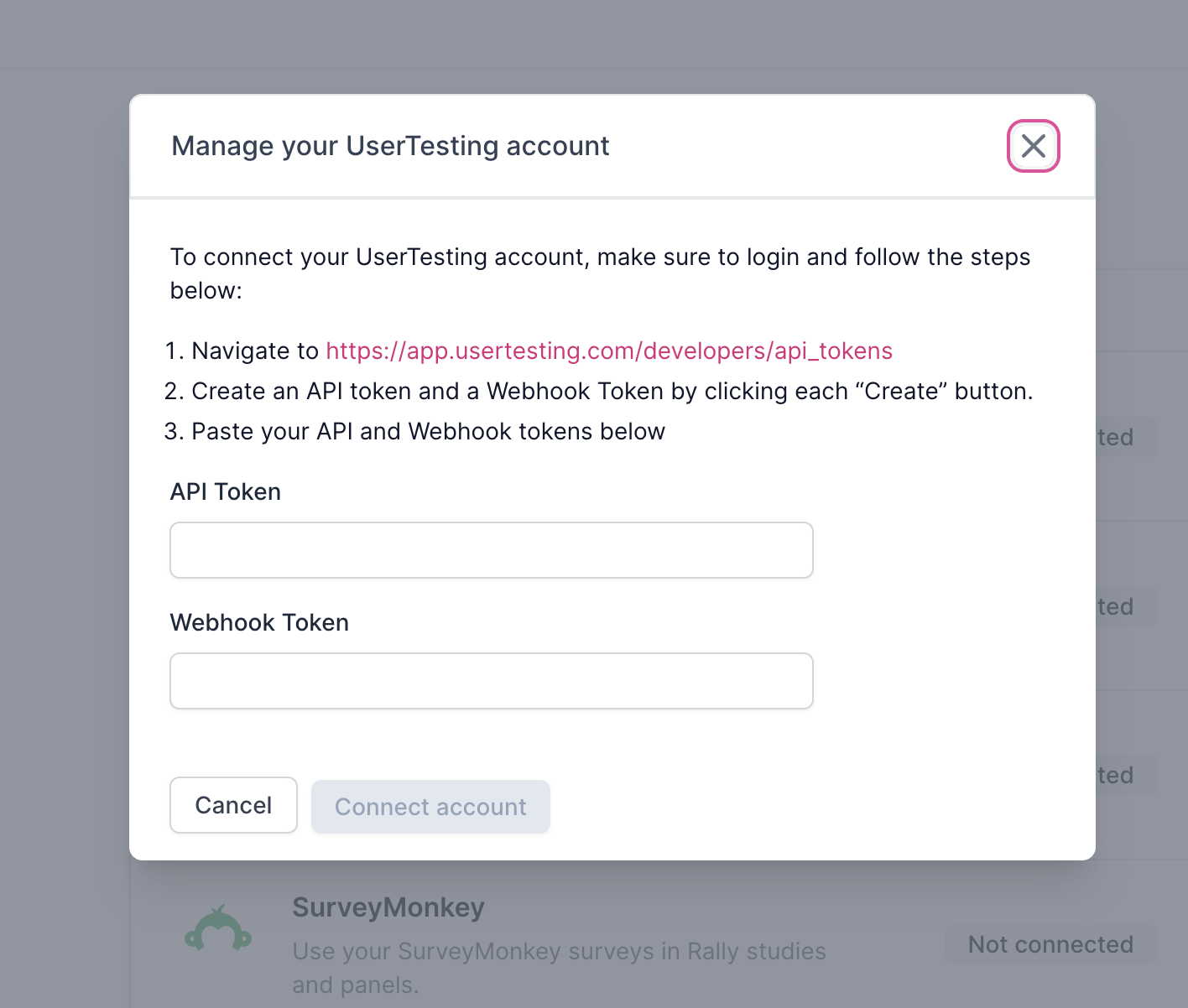 Rally Integration for UserTesting – Knowledge Base Home